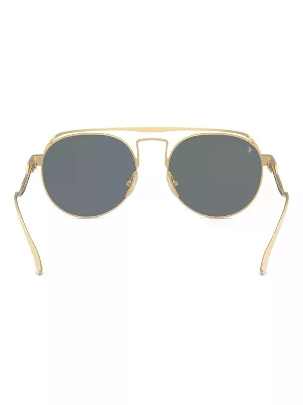 FERRARI Round Frame Double-bridge Sunglasses - Gold