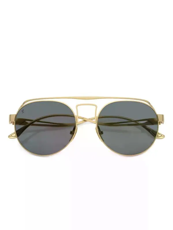 FERRARI Round Frame Double-bridge Sunglasses - Gold