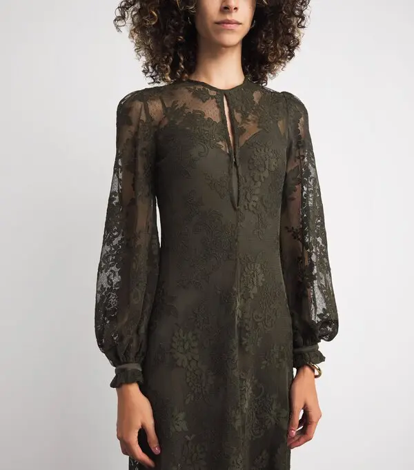 Zimmermann Memento Lace-Silk Maxi Dress In Green - 39% Off | Editorialist