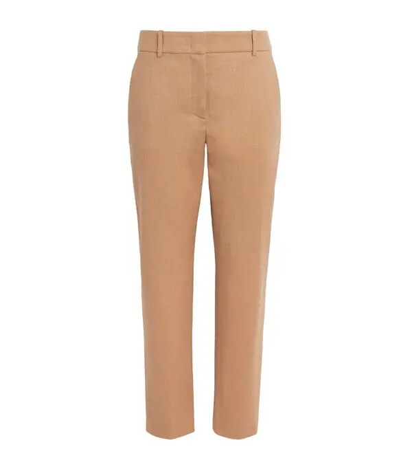 Eleventy Wool-blend Metallic Straight Trousers