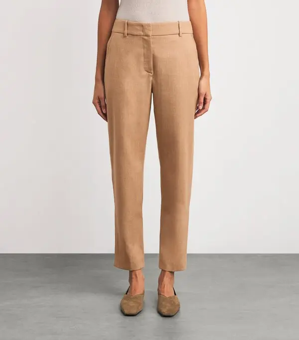 Eleventy Wool-blend Metallic Straight Trousers