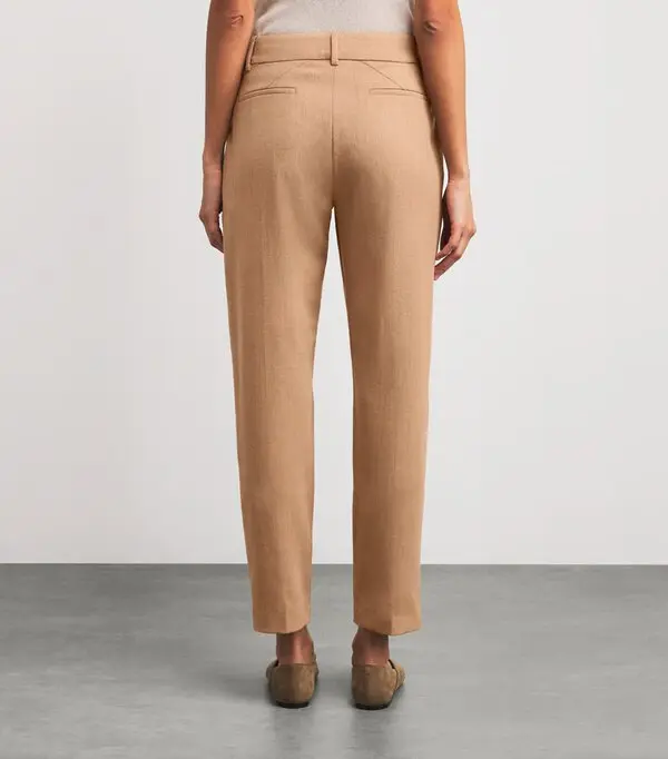 Eleventy Wool-blend Metallic Straight Trousers