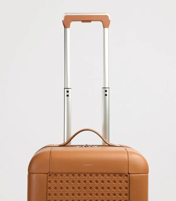 AVITEUR Leather Carry-on Suitcase With Woven Detail