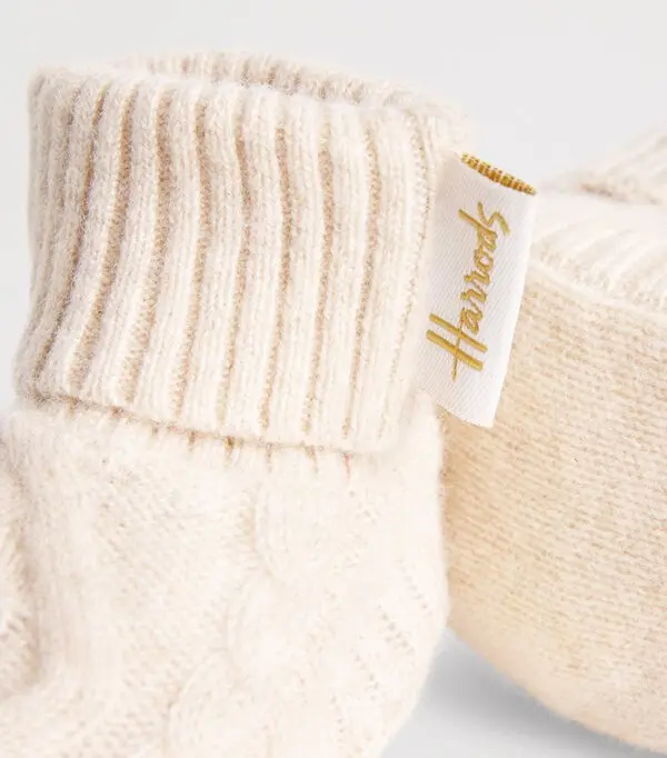 Harrods Cashmere Booties - Neutral