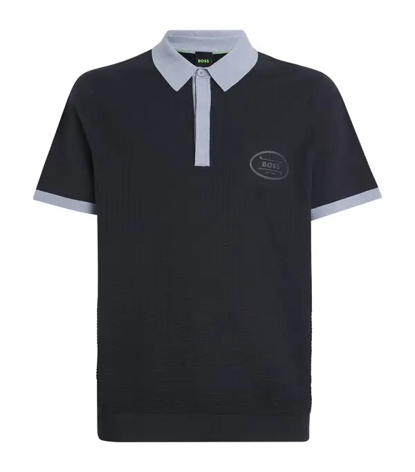BOSS Stretch Cotton Piqué Club Polo Shirt - Blue