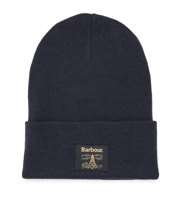 Barbour Cotton-blend Harton Beanie - Navy