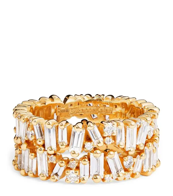 SUZANNE KALAN Yellow And Diamond Tech Ring Jackets - Gold