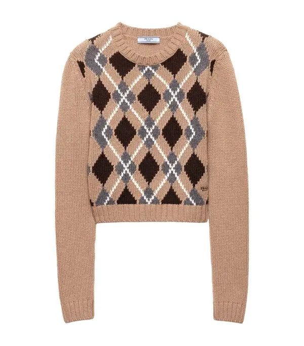 Prada Cashmere Argyle Sweater