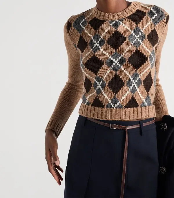 Prada Cashmere Argyle Sweater