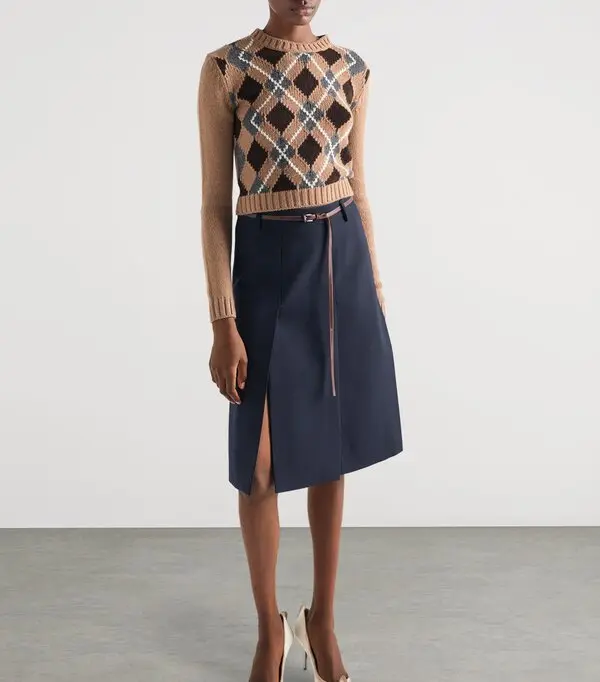 Prada Cashmere Argyle Sweater