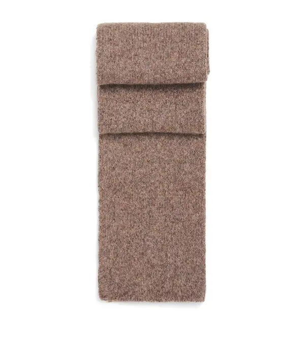 Johnstons Of Elgin Cashmere-silk Bouclé Scarf - Brown