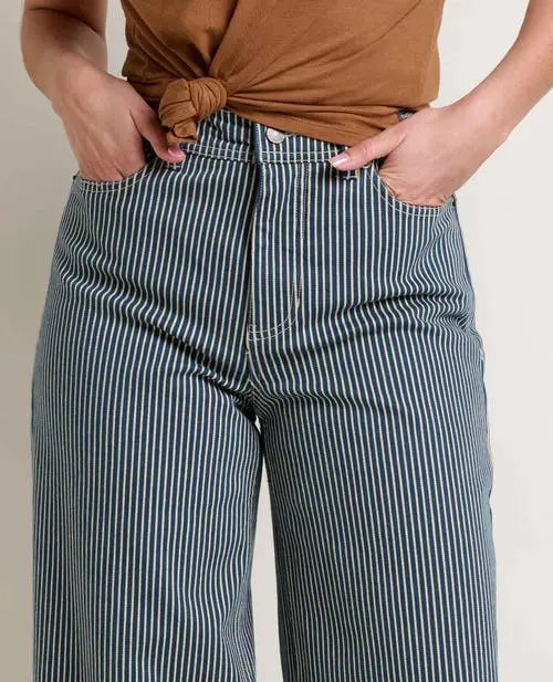 TOAD & CO Balsam Wide Leg Twill Pant - Midnight Stripe