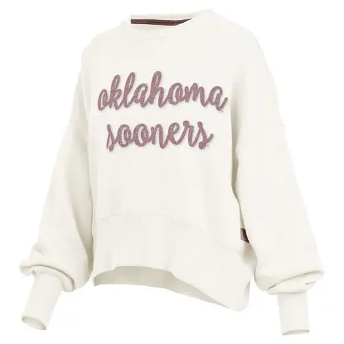 PRESSBOX Oklahoma Sooners Chelsea Oversized Pullover Sweatshirt