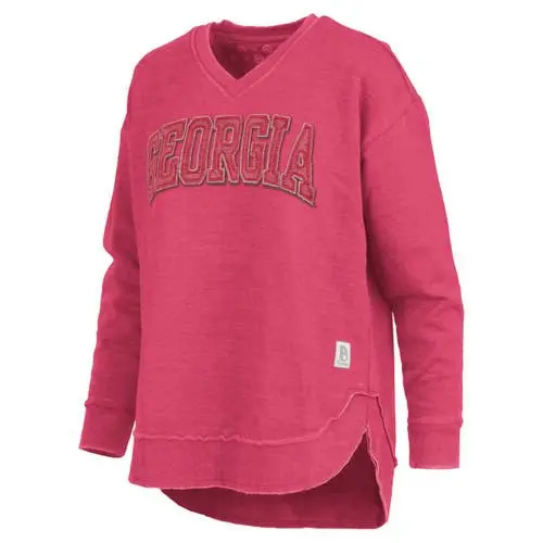 PRESSBOX Georgia Bulldogs Westin Poncho V-neck Pullover Sweatshirt