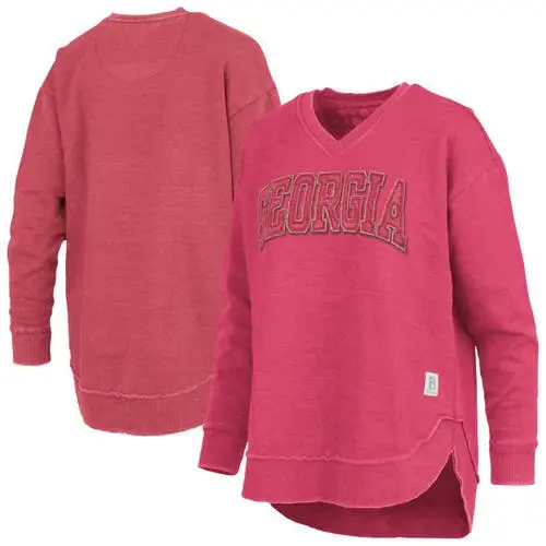 PRESSBOX Georgia Bulldogs Westin Poncho V-neck Pullover Sweatshirt