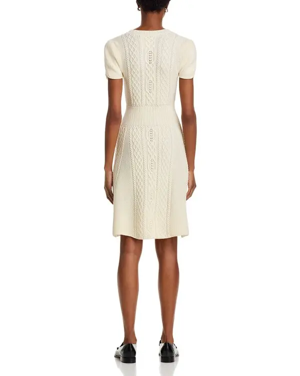 3.1 Phillip Lim Wool Cable Knit Mock Neck Dress