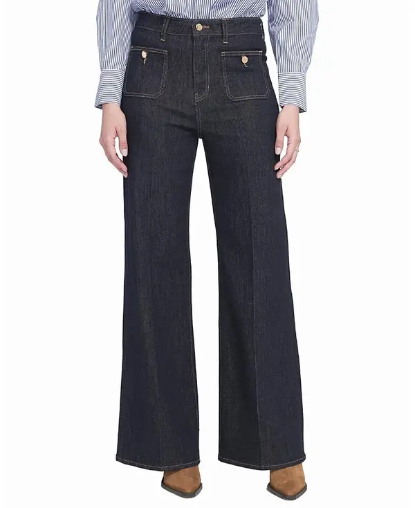 ELLE COLLECTION Patch Pocket Wide Leg Jean