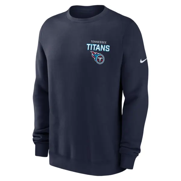 Nike Tennessee Titans Draw Block Club Nfl Pullover Crew - Blue