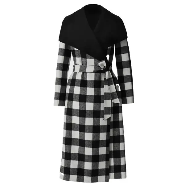 Mackage Mai-pl Reversible Plaid Wrap Coat