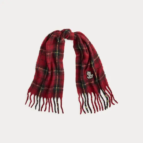 Ralph Lauren Plaid Bullion Scarf - Red Plaid