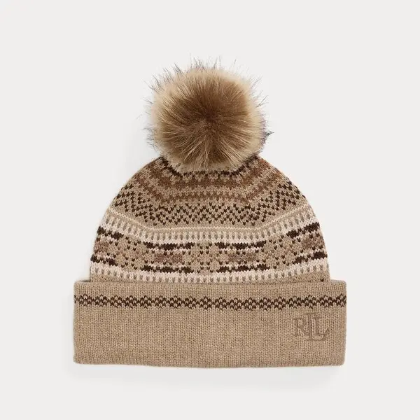 Ralph Lauren Fair Isle Wool-blend Beanie - Tan Multi