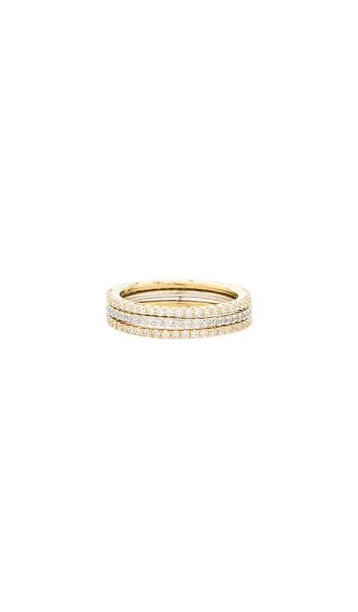 Shashi Eternity Band Ring Set - Gold & Silver