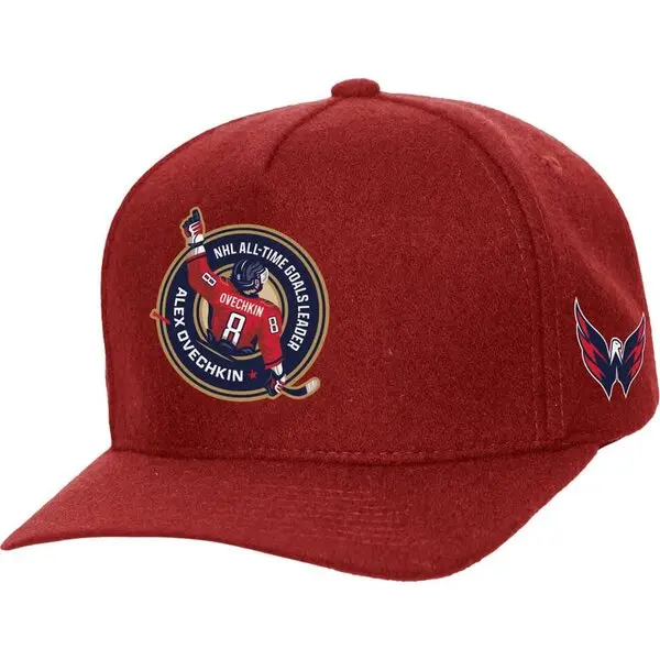 Mitchell & Ness Alexander Ovechkin All Time Goals Pro Crown Adjustable Cap - Red
