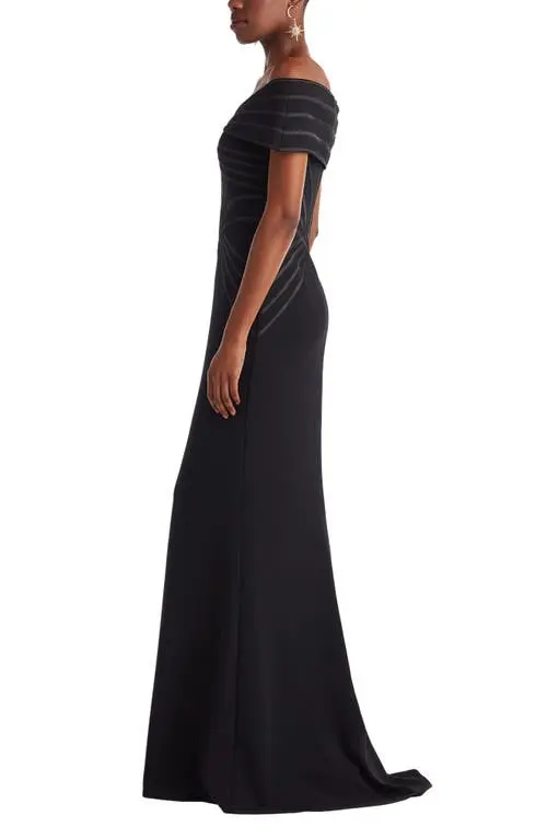 Tadashi Shoji Off-the-shoulder Corset Bodice Gown