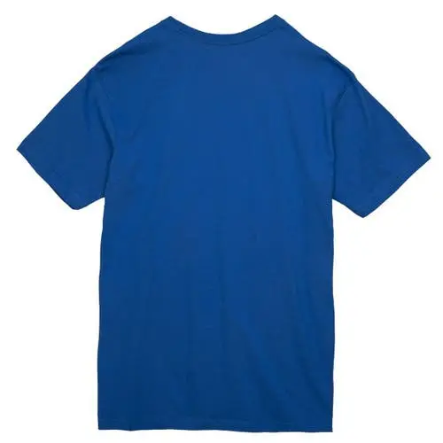 Mitchell & Ness Royal New York Knicks Striped Logo Lockup Premium T-shirt