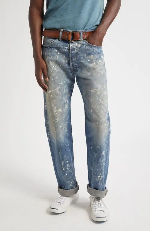 Double Rl Straight Fit Distressed Jeans
