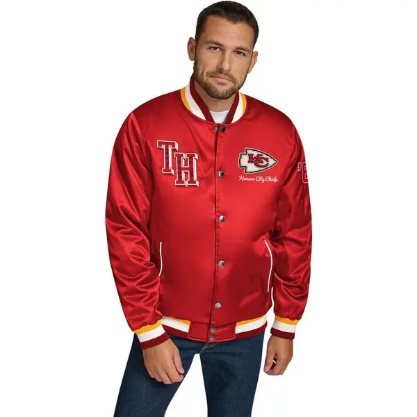 Tommy Hilfiger Kansas City Chiefs Satin Jacket - Red