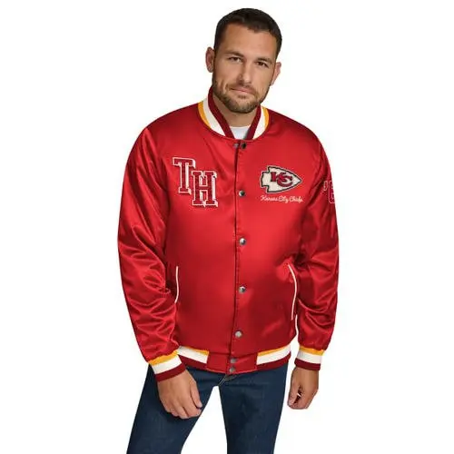 Tommy Hilfiger Kansas City Chiefs Satin Jacket - Red