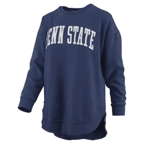 PRESSBOX Penn State Nittany Lions Melange Poncho Fleece Pullover Sweatshirt - Navy