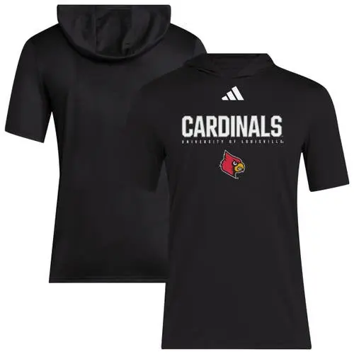 Adidas Louisville Cardinals 2025 Areoready Sideline Training Hooded T-shirt - Black