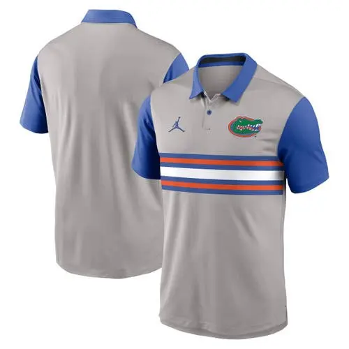 JORDAN BRAND Royal Florida Gators Vapor Performance Polo - Gray