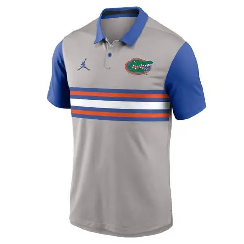 JORDAN BRAND Royal Florida Gators Vapor Performance Polo - Gray