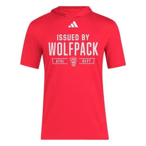 Adidas Nc State Wolfpack 2025 Aeroready Sideline Training Hooded T-shirt - Red