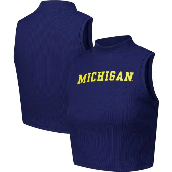ZOOZATZ Michigan Wolverines Cropped Tank Top