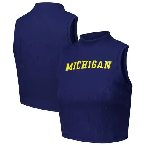 ZOOZATZ Michigan Wolverines Cropped Tank Top