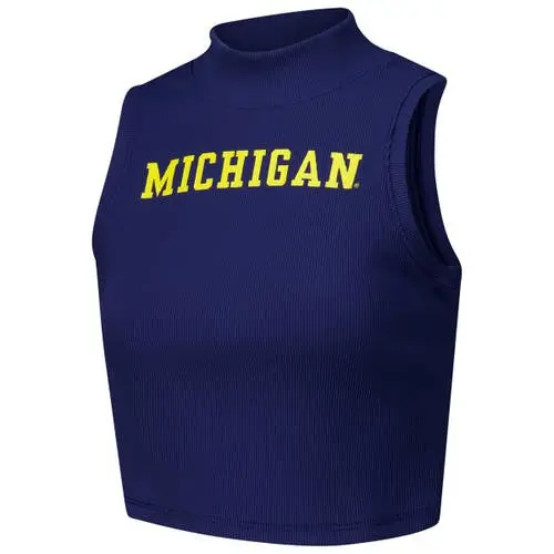 ZOOZATZ Michigan Wolverines Cropped Tank Top