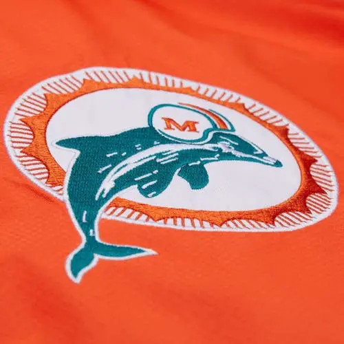 Mitchell & Ness Miami Dolphins Tie Breaker Vintage Logo Lightweight Anorak Half-zip Windbreaker - Orange
