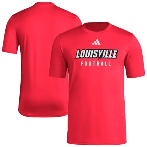 Adidas Louisville Cardinals Locker Practice Football Pre-game T-shirt - Red