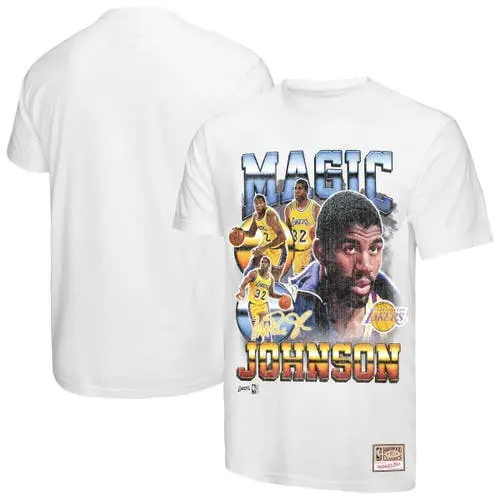 Mitchell & Ness Magic Johnson Los Angeles Lakers Commemorative Collage T-shirt