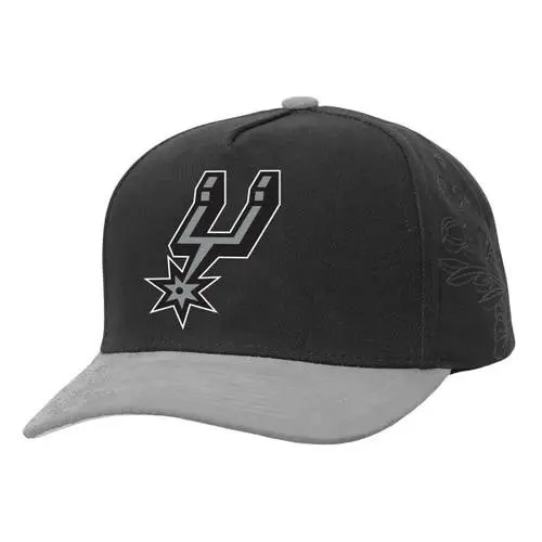 Mitchell & Ness Gray San Antonio Spurs May Flowers Adjustable Hat - Black