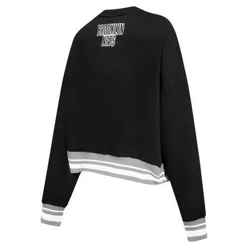 PRO STANDARD Brooklyn Nets Area Code Cropped Pullover Sweatshirt