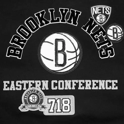 PRO STANDARD Brooklyn Nets Area Code Cropped Pullover Sweatshirt