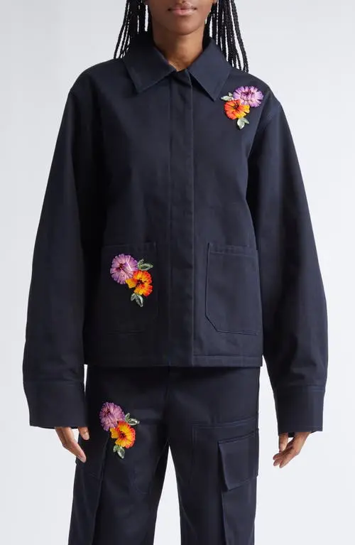 AREA Flower Embellished Chore Jacket