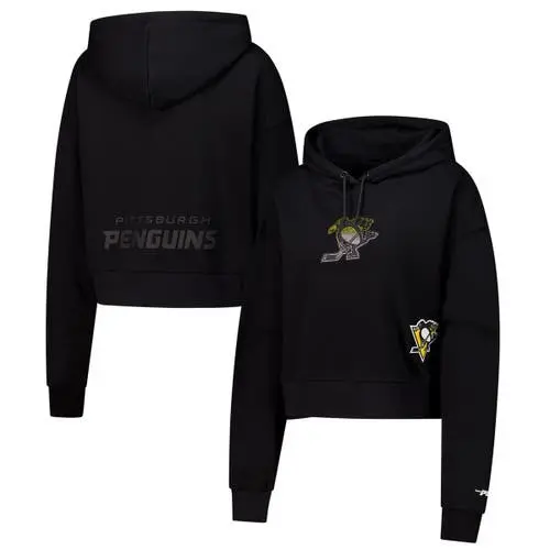 PRO STANDARD Pittsburgh Penguins Jewels Cropped Pullover Hoodie