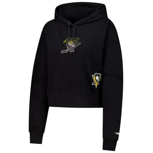 PRO STANDARD Pittsburgh Penguins Jewels Cropped Pullover Hoodie