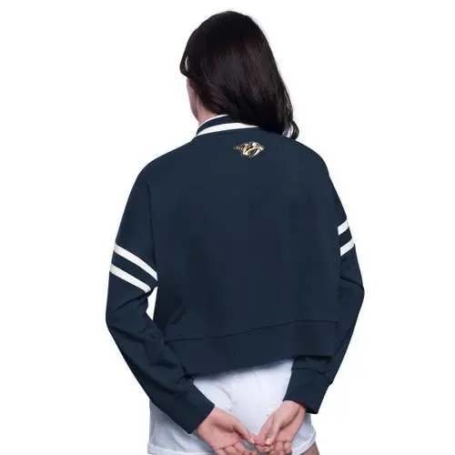 STARTER Nashville Predators Power Play Cropped Pullover Sweatshirt